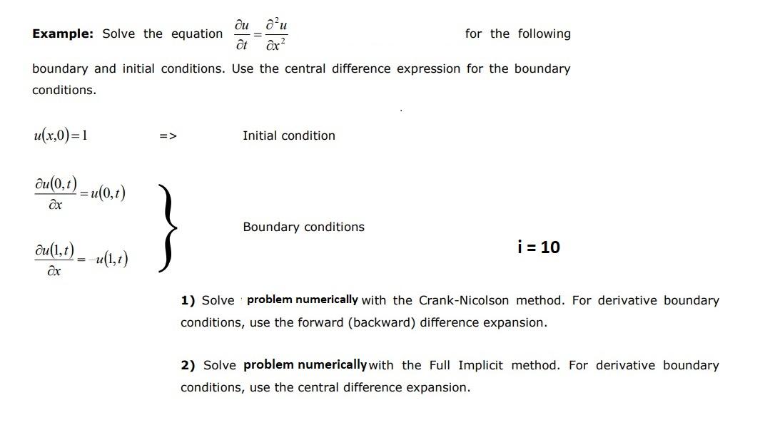 Solved du a²u Example: Solve the equation for the following | Chegg.com
