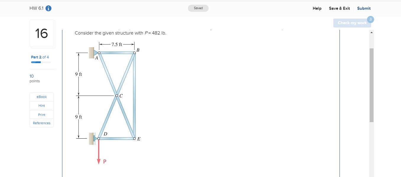 Solved HW 6.1 0 Saved Help Save & Exit Submit Check my work | Chegg.com