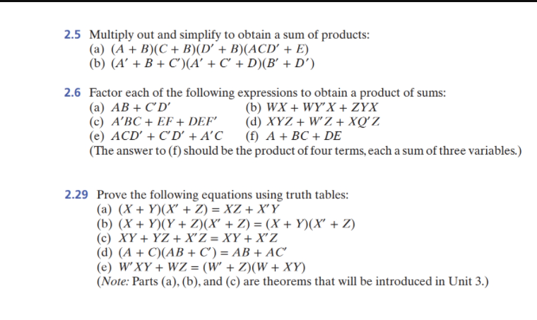 Solved 2.5 Multiply out and simplify to obtain a sum of | Chegg.com