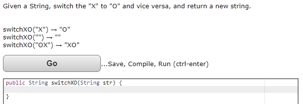 Solved Given a String, switch the "X" to "0" and vice | Chegg.com