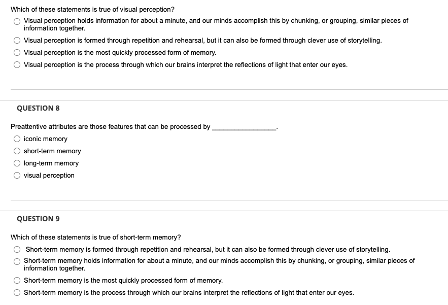 Solved Which of these statements is true of visual | Chegg.com