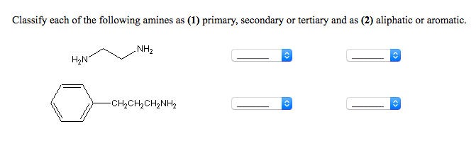 Solved Classify each of the following amines as (1) primary, | Chegg.com
