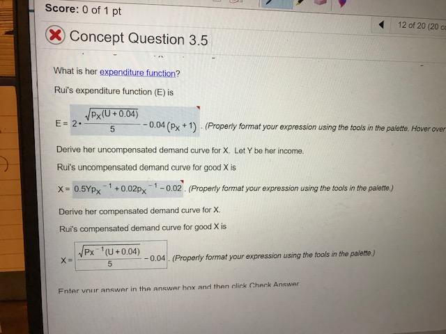 Solved Rui's utility function is U=X+25XZ+Z Let the price of | Chegg.com