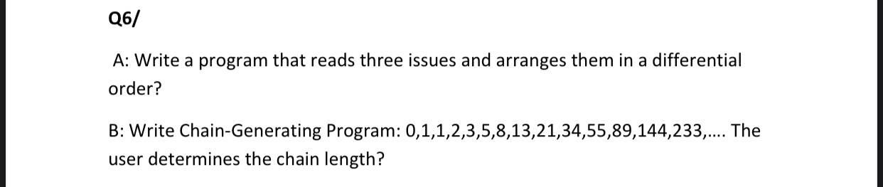 Solved Q6 A Write A Program That Reads Three Issues And 