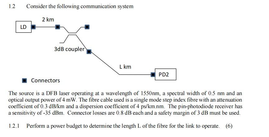 Solved 1.2 Consider the following communication system The | Chegg.com
