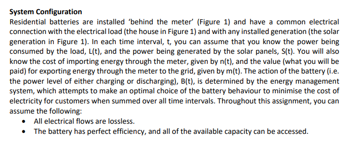 Solved System Configuration Residential batteries are | Chegg.com