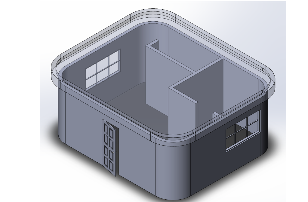 Solved Simple 3-D Printed House using SOLIDWORKS Create a | Chegg.com