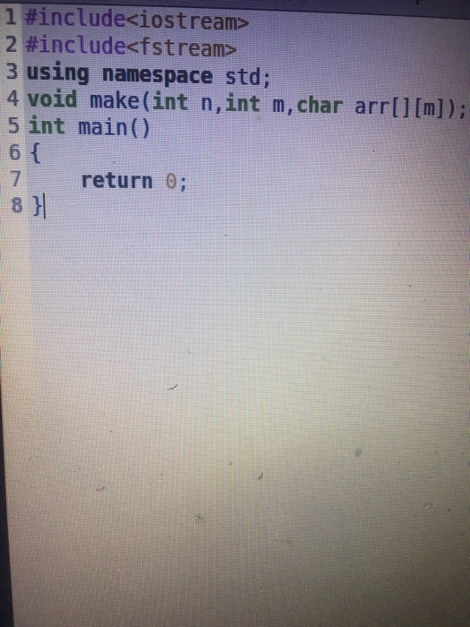 Solved 1 #include 2 #include 3 using namespace std; 4 void | Chegg.com