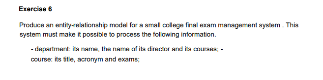 Solved Series Of Exercises On The Entity Model Association