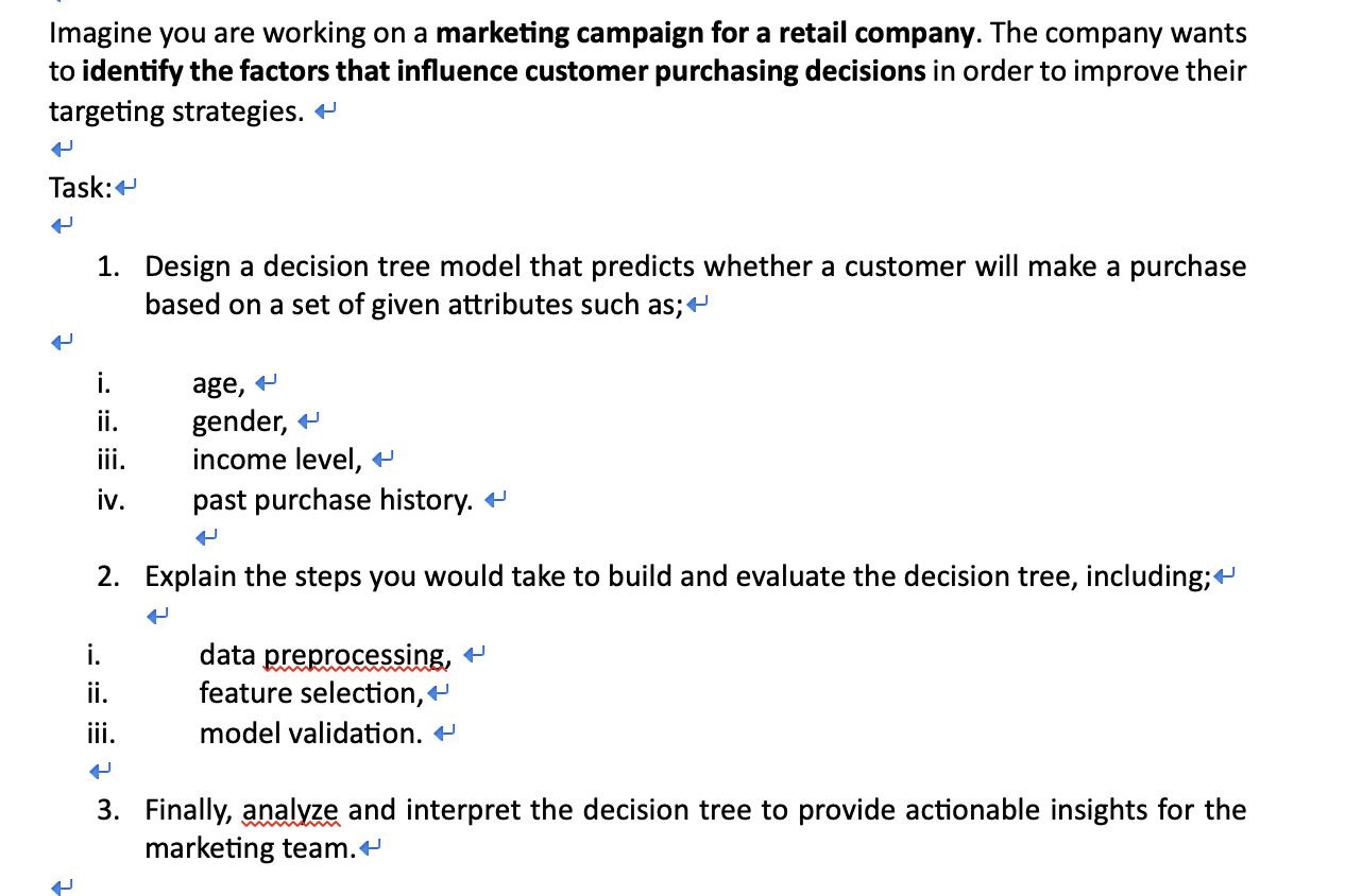 Solved argeting strategies. 1. Design a decision tree model | Chegg.com