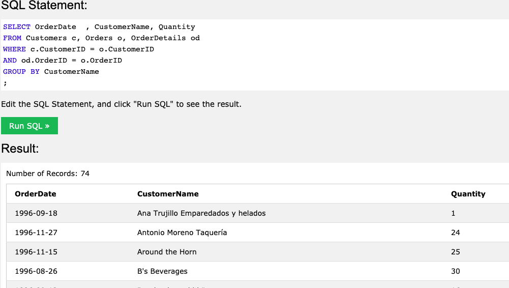 Solved Hi Im Using SQL Tryit Online so MONTH And Some Other Chegg