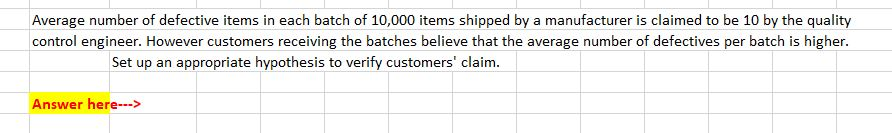 Solved Average number of defective items in each batch of | Chegg.com