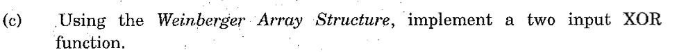 (c) Using the Weinberger Array Structure, implement a | Chegg.com