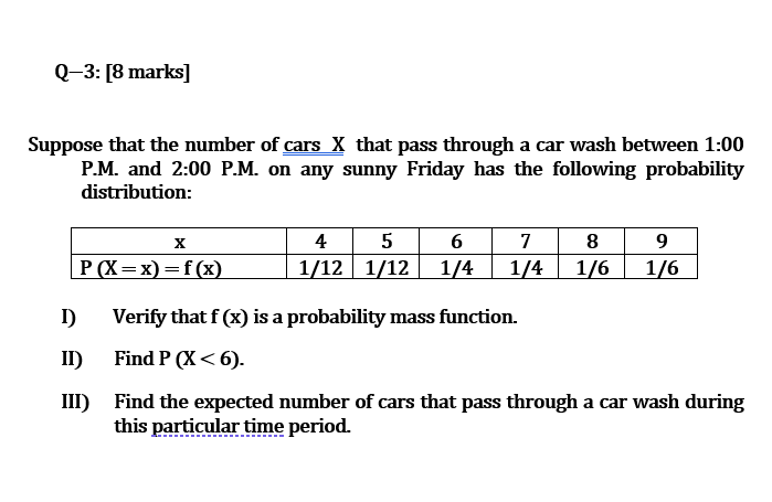 Solved Suppose that the number of cars X that pass through a | Chegg.com