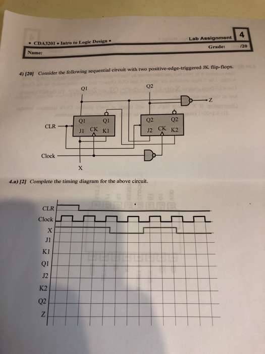 Solved 4 Lab Assignment CDA3201 Intro to Logie Design. Name: | Chegg.com