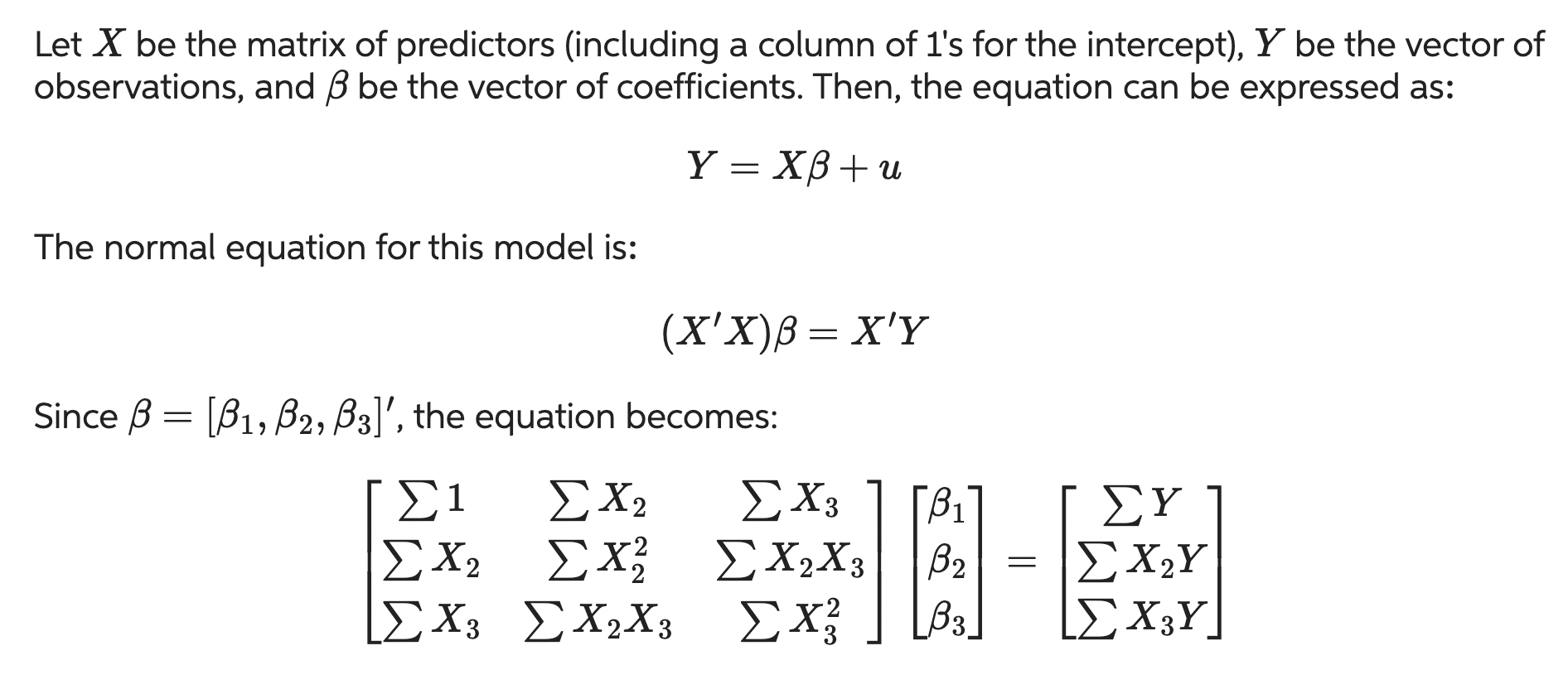 Solved Please explain the matrix equation where the | Chegg.com