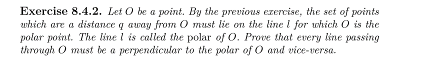 Solved Exercise 8.4.2. Let O be a point. By the previous | Chegg.com