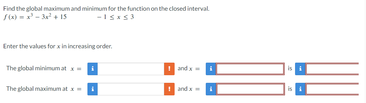 Solved Find The Global Maximum And Minimum For The Function
