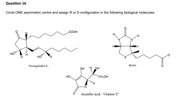 Solved Circle ONE asymmetric centre and assign R or S | Chegg.com