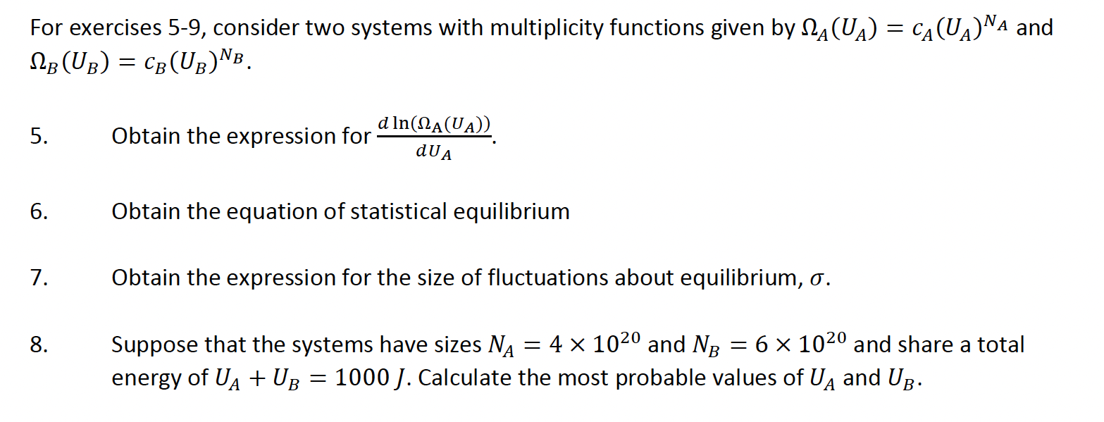 Solved For exercises 5-9, consider two systems with | Chegg.com