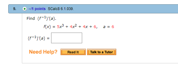Solved Find (f −1)'(a). f(x) = 5x3 + 4x2 + 4x + 6, | Chegg.com