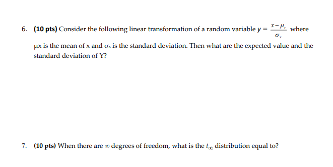 Solved 6. (10 pts) Consider the following linear | Chegg.com