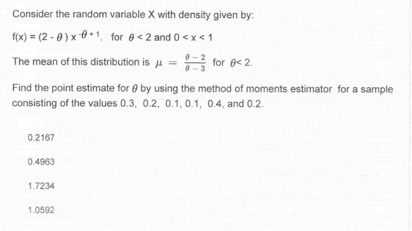 Solved Consider the random variable X with density given by: | Chegg.com