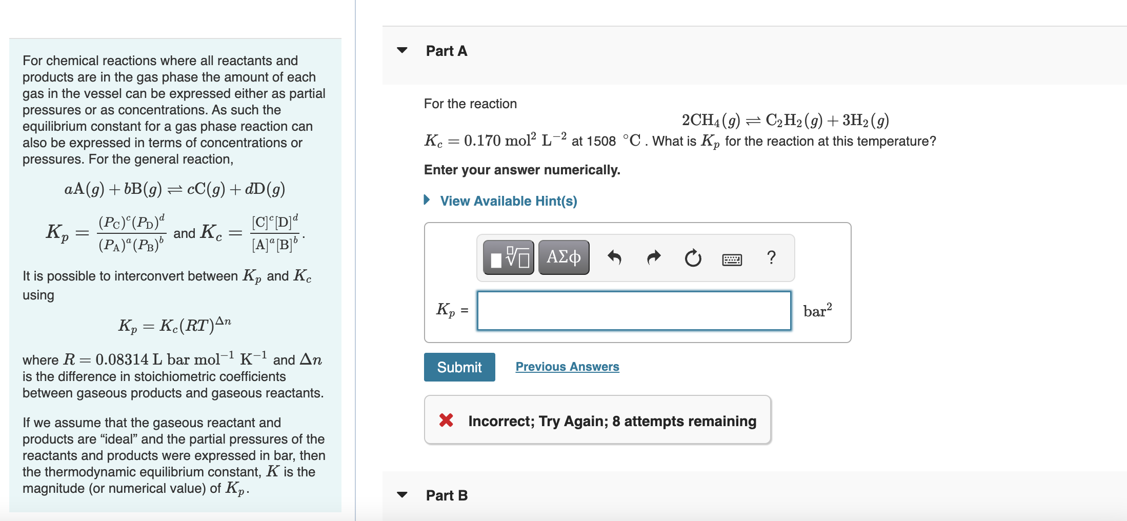 Solved For chemical reactions where all reactants and Part A | Chegg.com