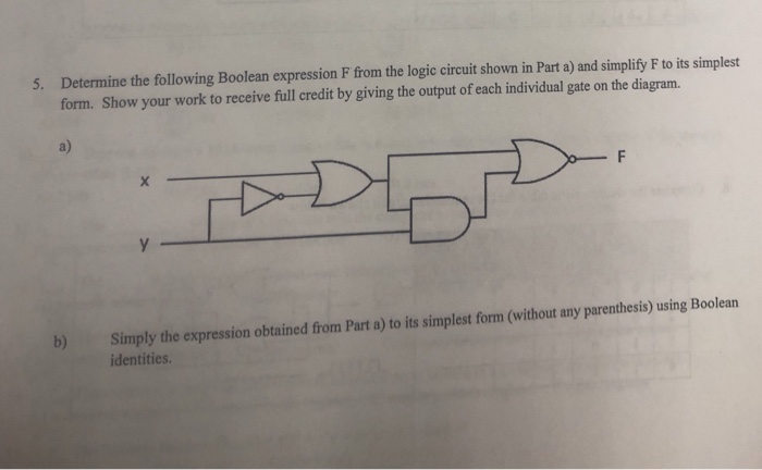 Solved Determine the following Boolean expression F from the | Chegg.com