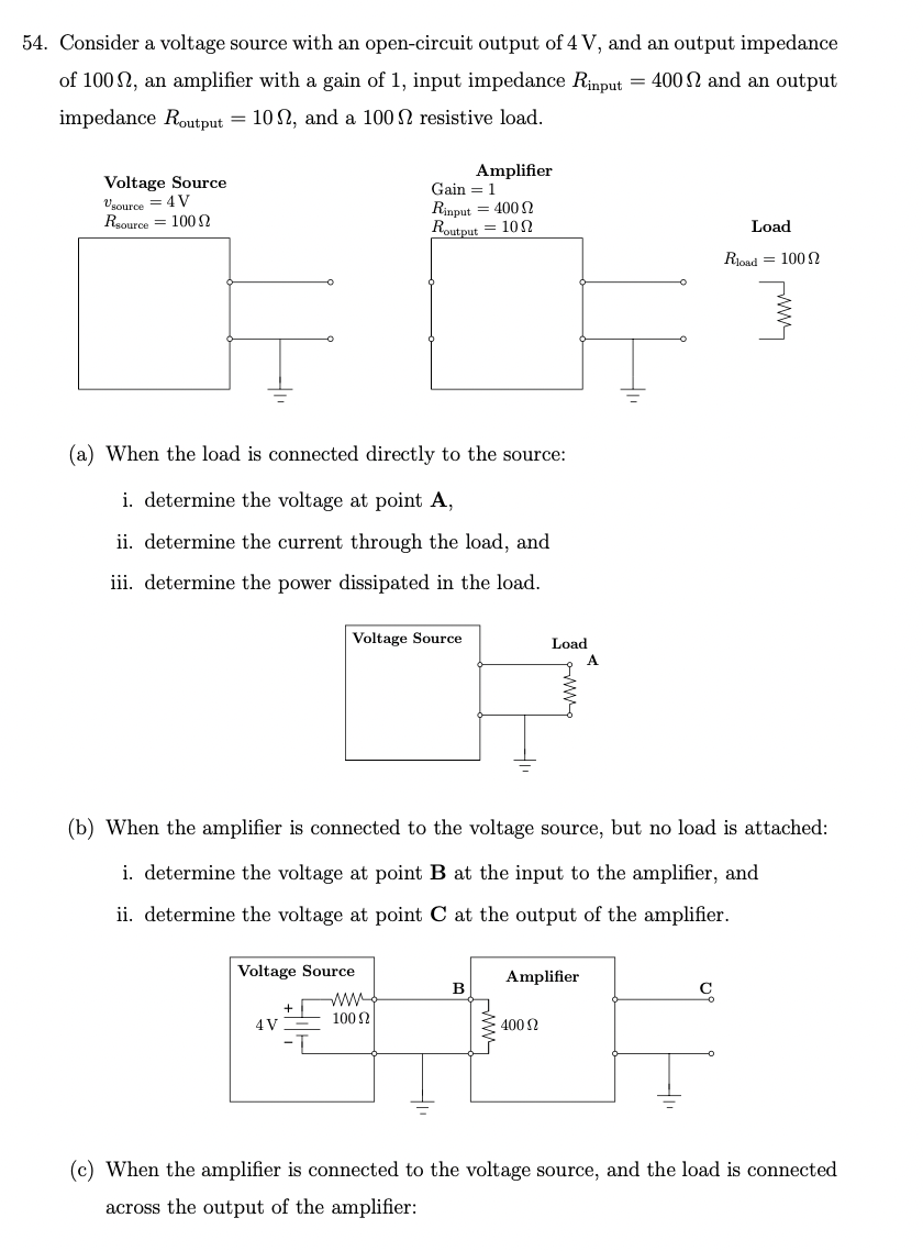 Solved 54. Consider a voltage source with an open-circuit | Chegg.com