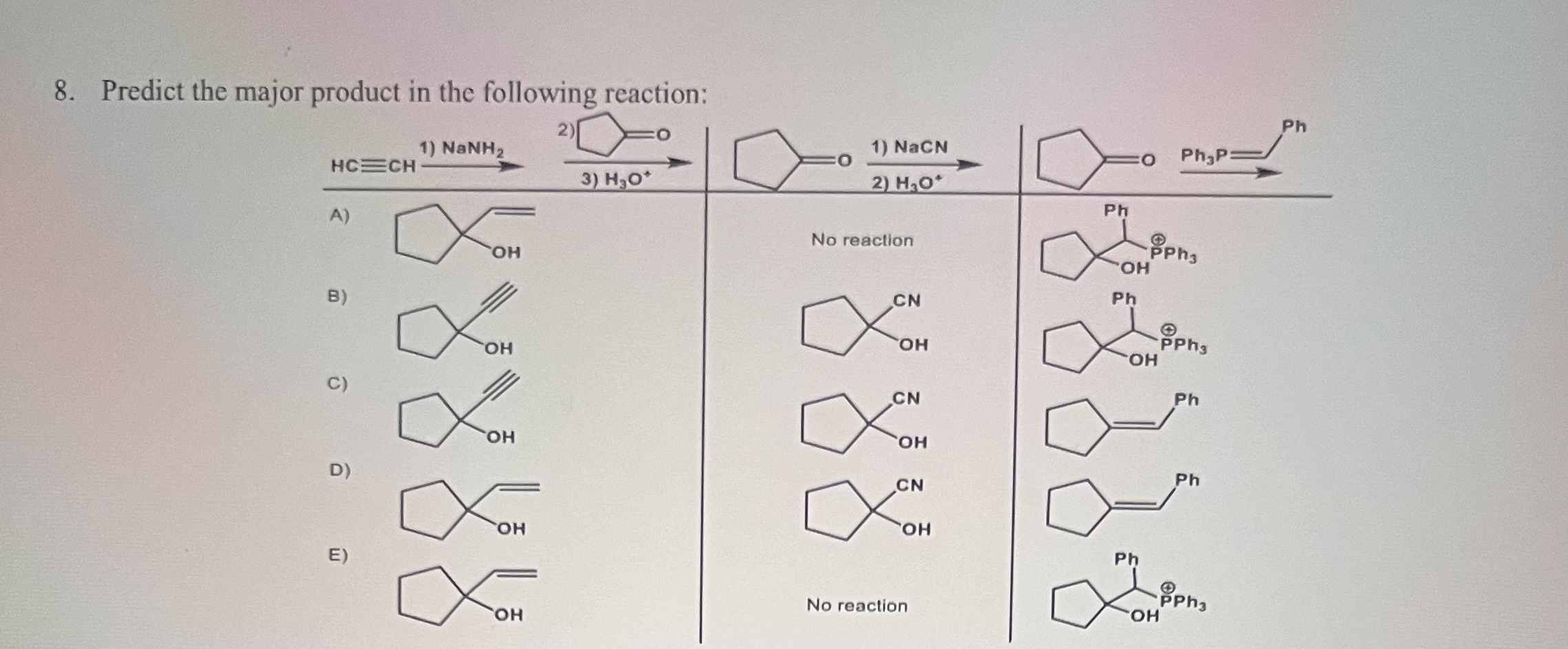 Solved 8. ﻿Predict the major product in the following | Chegg.com