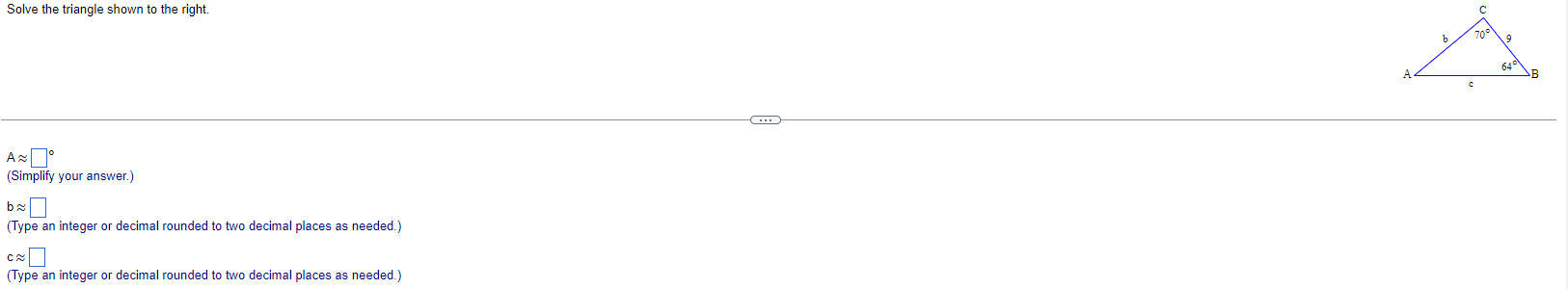 Solved Use the right triangle and the given information to | Chegg.com