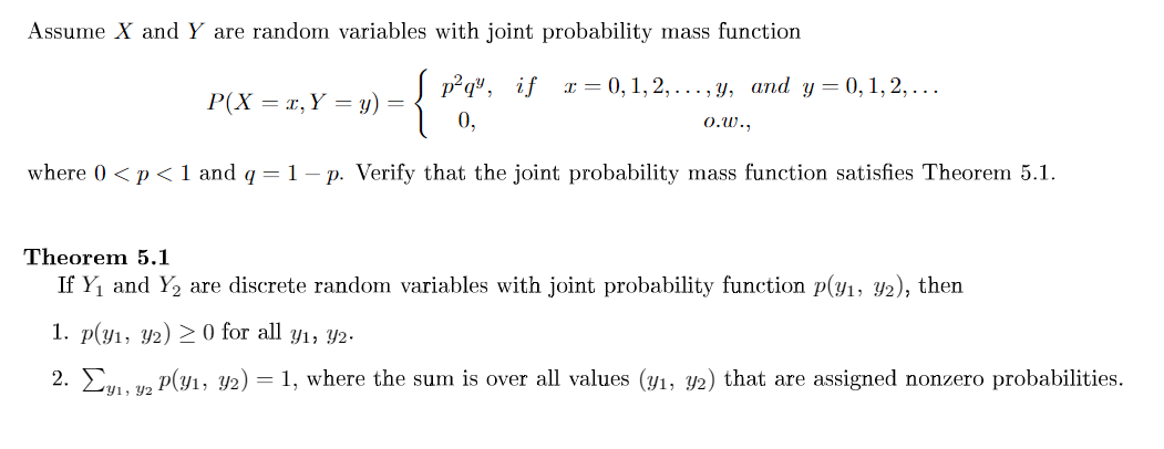 Solved Assume X and Y are random variables with joint | Chegg.com