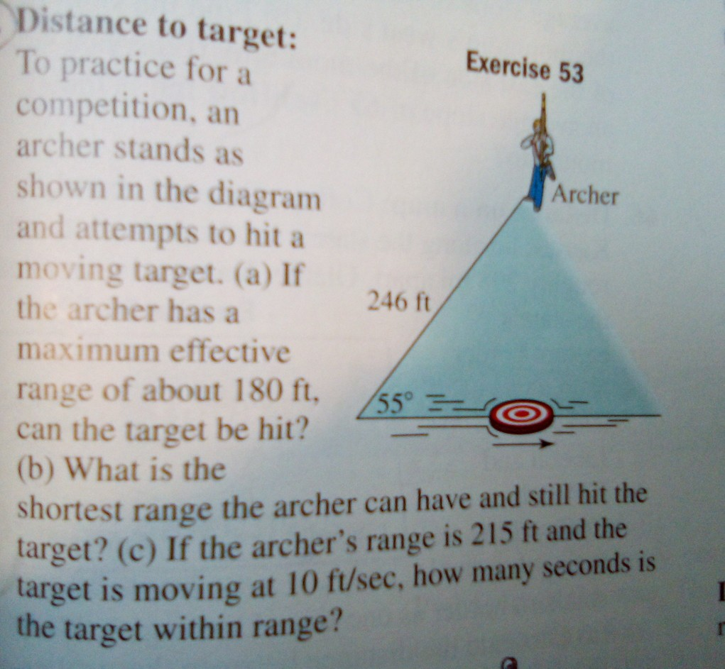 Solved Distance to target: Exercise 53 To practice for a | Chegg.com
