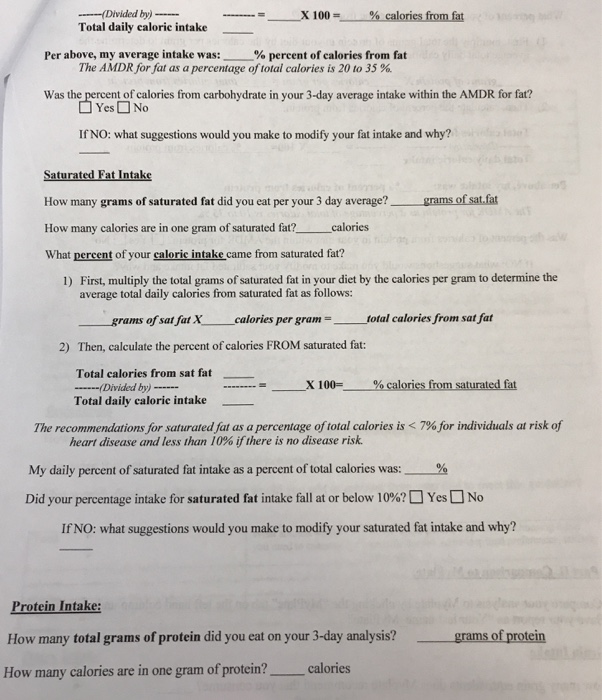 Solved Total calories from carbohydrate_ X100- (Divided by) | Chegg.com