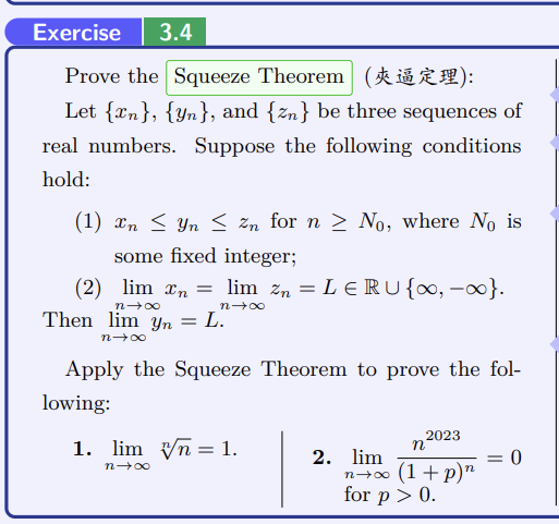 Solved Prove the (夾逼定理): Let {xn},{yn}, and {zn} be three | Chegg.com