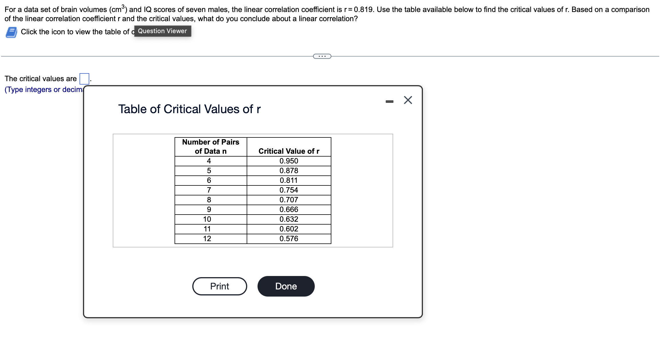 Solved For a data set of brain volumes | Chegg.com