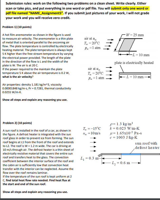 Solved Submission rules: work on the following two problems | Chegg.com