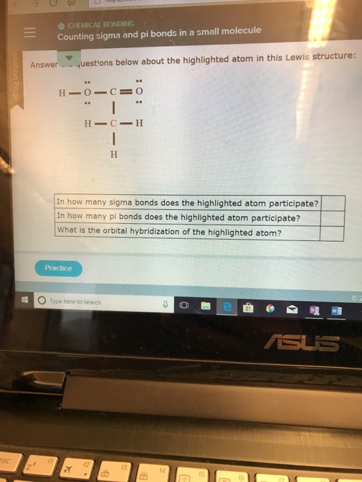 Solved CHEMICAL BONDING Counting sigma and pi bonds in a | Chegg.com