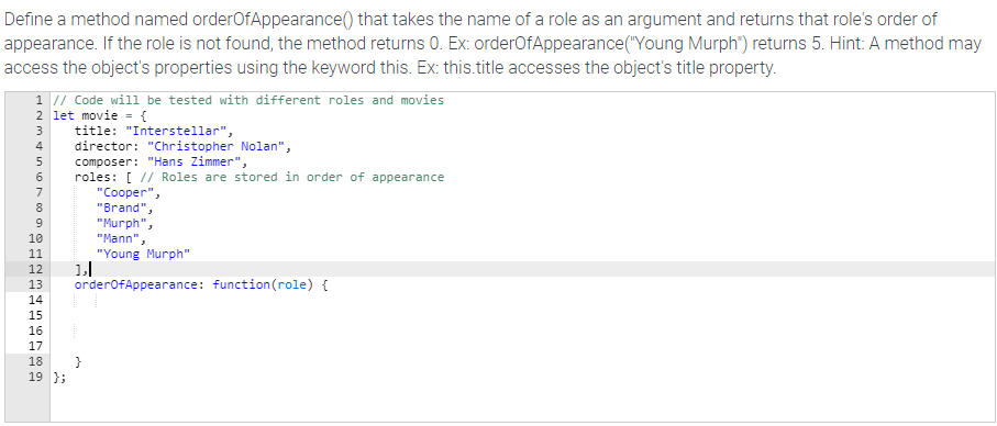 Solved Define a method named orderOfAppearance() that takes | Chegg.com