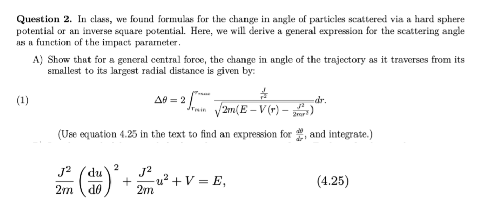 Solved Question 2. In class, we found formulas for the | Chegg.com