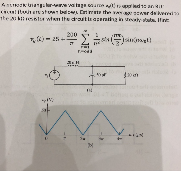 Solved A periodic triangular-wave voltage source vg(t) is | Chegg.com