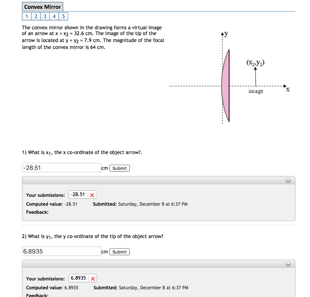Solved Convex Mirror 1 2 3 4 5 The convex mirror shown in | Chegg.com