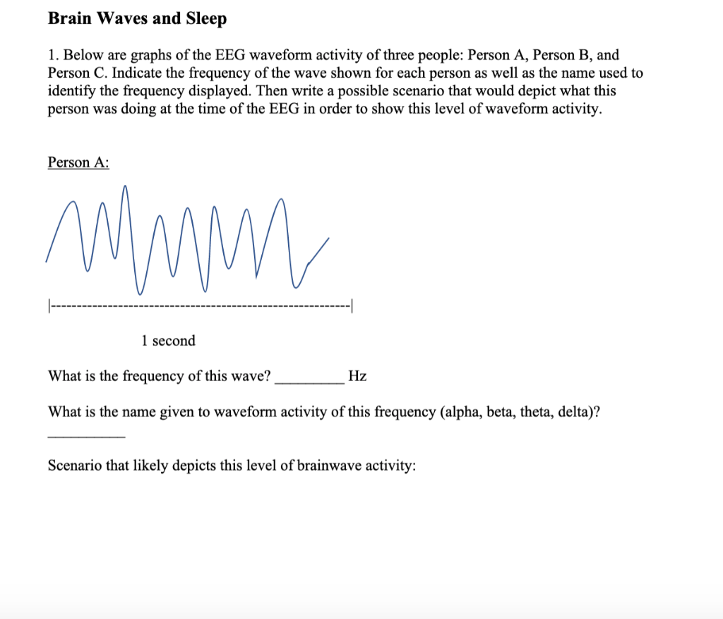Solved Brain Waves and Sleep 1. Below are graphs of the EEG | Chegg.com