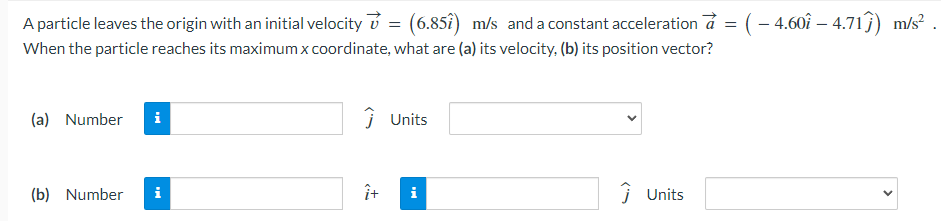 Solved A particle leaves the origin with an initial velocity | Chegg.com