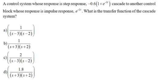 Solved A control syste n whose response is step | Chegg.com