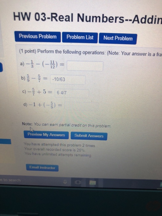 Solved HW 03-Real Numbers--Addin Previous Problem Problem | Chegg.com