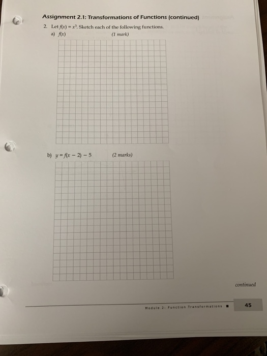 Solved Assignment 2.1 Transformations of Functions Total: 28 | Chegg.com