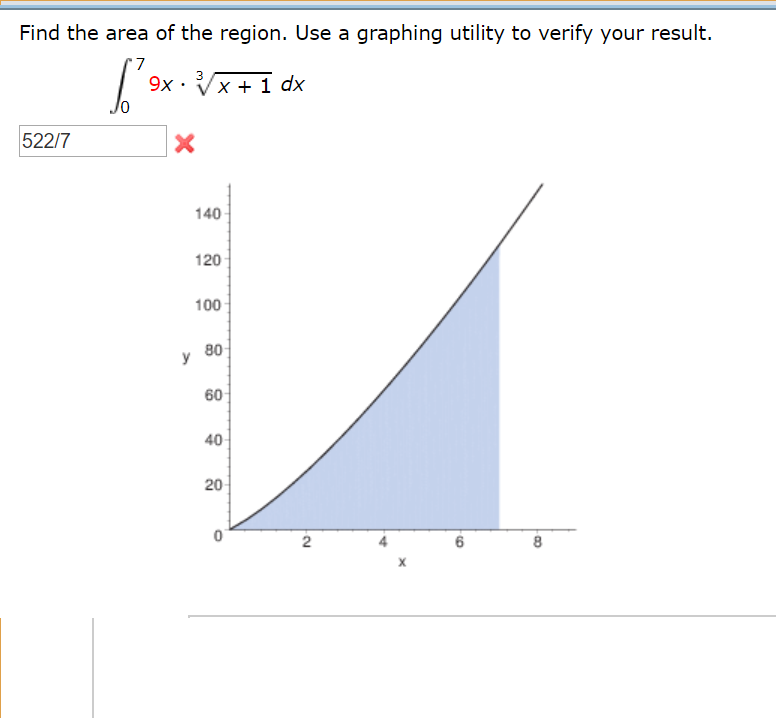 Solved Find the area of the region. Use a graphing utility | Chegg.com