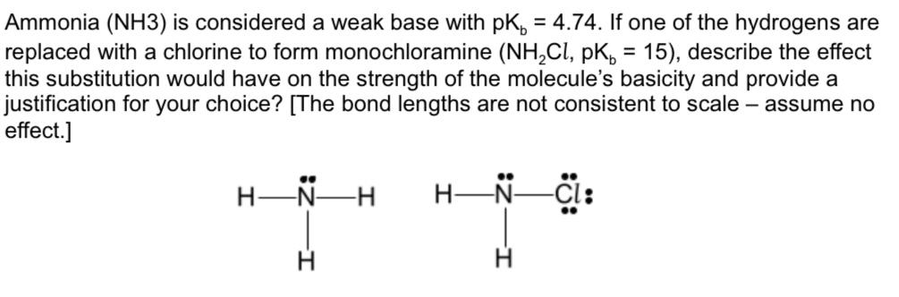 Solved Ammonia (NH3) is considered a weak base with pKo = | Chegg.com
